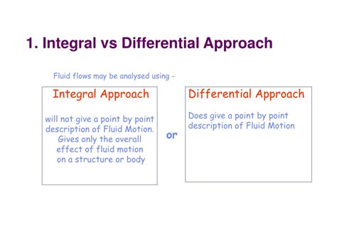 Ppt Fluid Dynamics Integral Vs Differential Approach Powerpoint Presentation Id 9526616