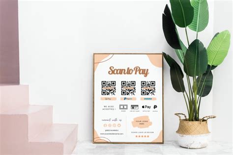 Canva Editable Bohemian Scan To Pay Template