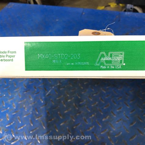 Airguard Mx40 Std2 203 Pleated Panel Filter 20 X 20 X 2 In Ims Supply