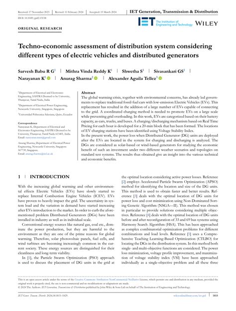 Pdf Techno‐economic Assessment Of Distribution System Considering Different Types Of Electric