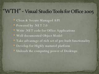 Developing For Office Using Vsto Ppt
