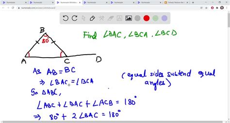 Solved Question 3 Find The Measure Of Angles Bac Bca And Bcd Of The Diagram Below 80