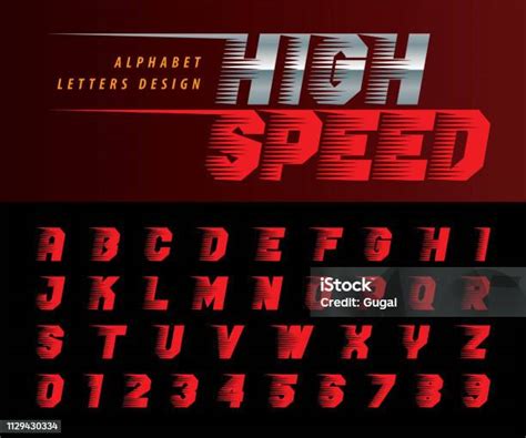 미래 알파벳 문자 및 숫자 속도 효과 빠른 모션 알파벳 글꼴의 벡터 속도에 대한 스톡 벡터 아트 및 기타 이미지 속도 컴퓨터 글자 낱말 Istock