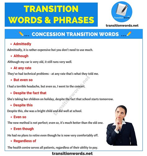 Transition Words And Phrases In English Different Types Useful Lists And Examples Transition Words