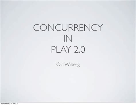 Play Concurrency Ppt