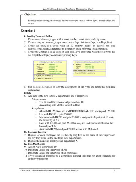Lab8 Object Relational Databases Manipulating Sql3 Pdf Databases