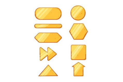 Gold Game Button Set Cartoon Vector Illu Graphic By Pikepicture