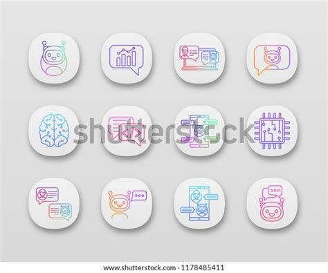 Chatbots App Icons Set Uiux User Stock Vector Royalty Free 1178485411