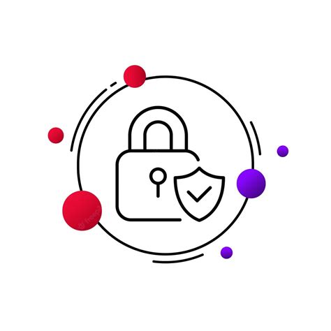 Premium Vector Lock With Shield Line Icon Checkmark Password Unlock