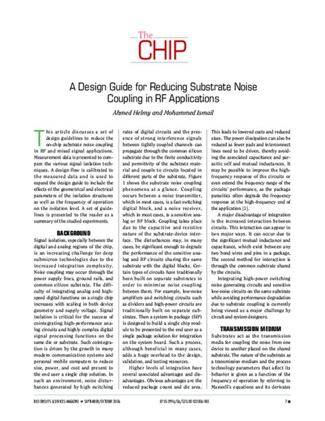 Pdf The Chip A Design Guide For Reducing Substrate Noise Coupling In Rf Applications