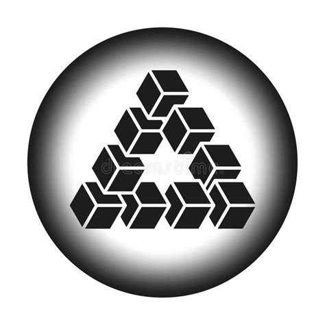 Impossible Shape Illustration Geometric Optical Illusion Black And White Cubes Abstract