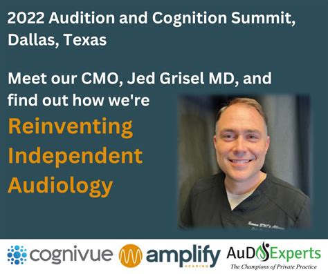 Jed Grisel I Cant Wait There Isnt Another Event Like This In Audiology If You Are Serious