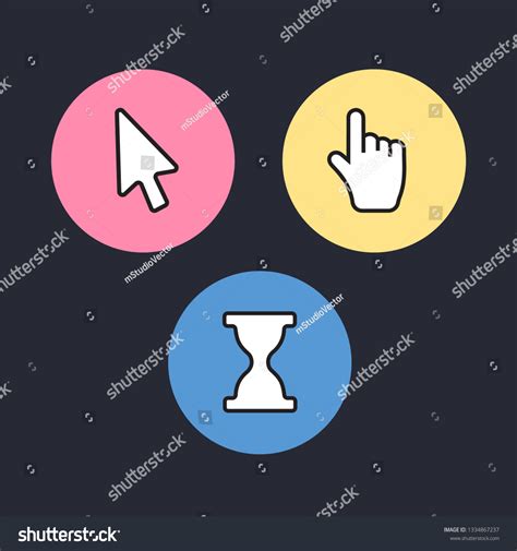 Pixel Mouse Cursors Pointer Arrow Wait Stock Illustration 1334867237