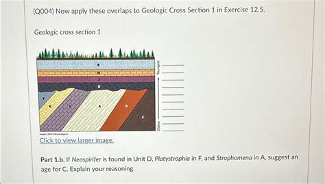 Solved Q004 Now Apply These Overlaps To Geologic Cross Chegg Com