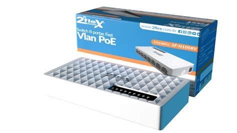 Switch Vlan Poe 8 Portas Fast Ethernet 2 Flex Telecom
