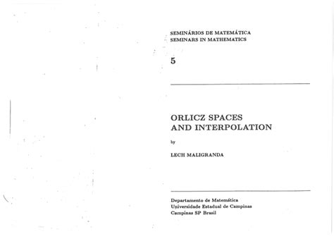 Pdf Orlicz Spaces And Interpolation