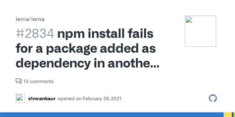 Npm Install Fails For A Package Added As Dependency In Another Package