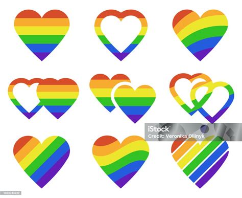 Lgbtq 무지개 마음 프라이드 월 Lgbtq 퍼레이드 심장 모양 플래그 트랜스 젠더 게이와 레즈비언 지역 사회 표지판 벡터