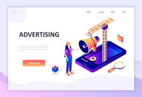 Modern Flat Design Isometric Concept Of Advertising And Promotion