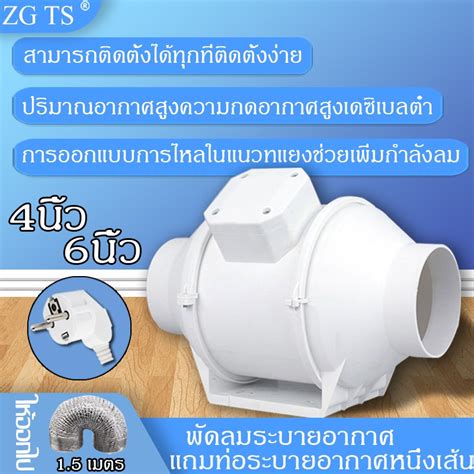 พัดลมดูดอากาศ 4 นิ้วและ 6 นิ้ว พัดลมระบายอากาศ พัดลมห้องครัว เสียงเงียบ พัดลมดูดควันน้ำมัน เร่ง
