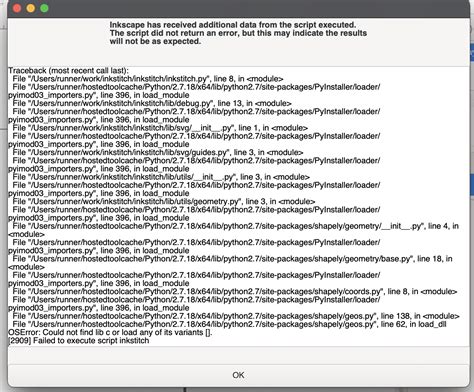 Missing Lib C After Installation On Catalina · Issue 1127 · Inkstitchinkstitch · Github