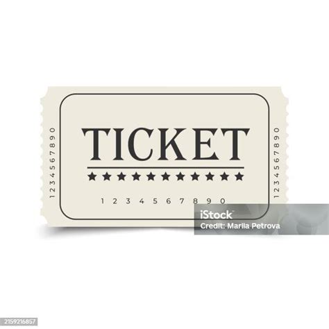 흰색 배경에 고립된 티켓 템플릿 디자인입니다 축제 영화관 극장 콘서트 카지노 서커스 이벤트 티켓 정면도 벡터 일러스트 레이 션 0명에 대한 스톡 벡터 아트 및 기타 이미지