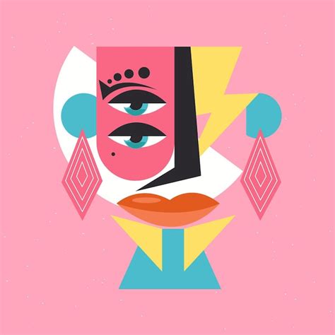Free Vector Abstract Female Portrait Made Of Different Shapes
