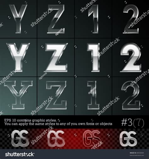 Glass Font Font Plus Graphic Styles Stock Vector Royalty Free
