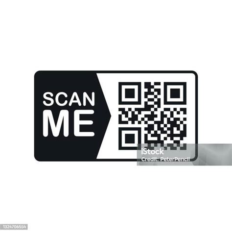 Qr 코드 스캔 레이블입니다 Qr 코드 아이콘을 스캔합니다 텍스트 스캔합니다 벡터 그림입니다 Qr코드에 대한 스톡 벡터 아트 및