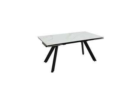 Обеденный стол «Monaco», керамогранит Greys white, Чёрный муар — mebel ...
