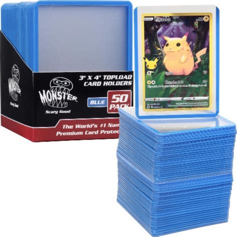 Monster Top Loaders For Collectible Trading Cards 50 Count 3 X4 Clear