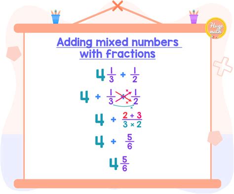 Adding Mixed Numbers With Fractions Hugemath