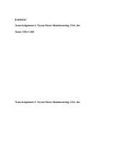 BADM 567 TA2 Docx BADM567 Team Assignment 2 Toyota Motor