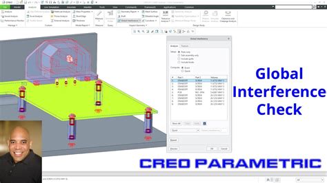 Creo Parametric Global Interference Check Analysis Tools Youtube