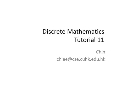 Ppt Discrete Mathematics Tutorial 11 Powerpoint Presentation Free Download Id1994366