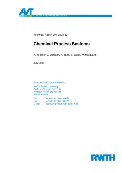 Pdf Chemical Process Systems
