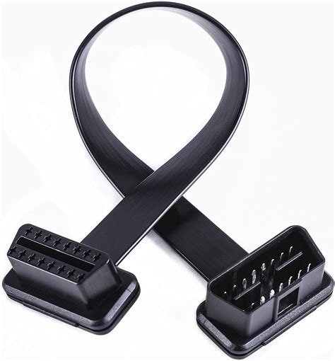 Amazon Com Low Profile OBD 2 OBD Ii Male To Female Ribbon Extension Diagnostic Cable 16pins