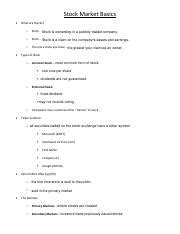 Stock Market Basics Understanding Stocks Types Ticker Course Hero