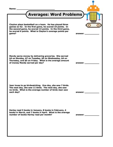 Math Word Problems For Grade 7 With Answers Raul Grans Math Worksheets