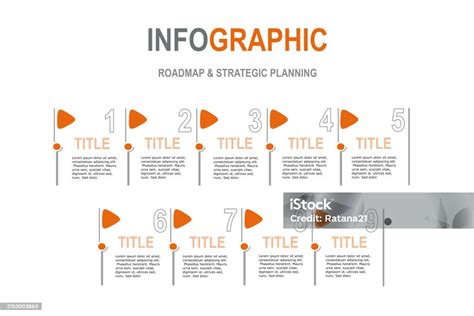 사업 계획 전략 로드맵에 대한 인포그래픽 템플릿 9단계 모던 타임라인 다이어그램 미니멀 스타일 프리젠테이션 벡터 인포그래픽 0