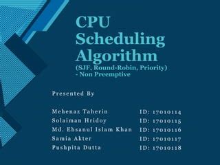 CPU Scheduling Algorithm SJF Round Robin Priority PPTX Computing Technology Computing