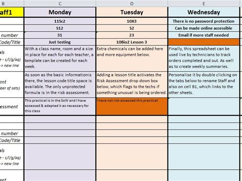Excel Prep Req Sheet Teaching Resources