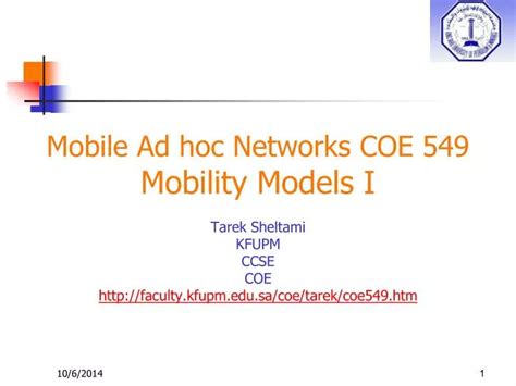 Ppt Mobile Ad Hoc Networks Coe 549 Mobility Models I Powerpoint Presentation Id5226573