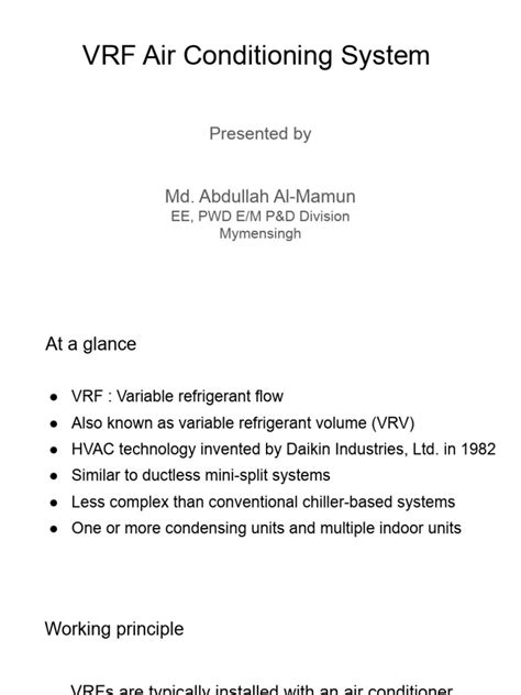 Vrf Air Conditioning System Presented By Pdf Home And Garden