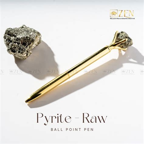 Pyrite Raw Ballpoint Pen Luxury Writing Tool The Zen Crystals