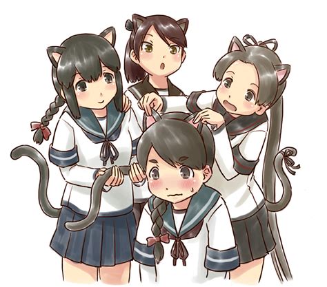 Shikinami Ayanami Isonami Uranami And Ayanami Kai Ni Kantai Collection Drawn By Karasu