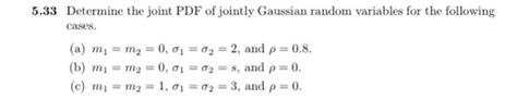 solved 33 determine the joint pdf of jointly gaussian