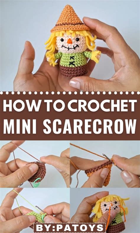Cute Crochet Mini Scarecrow Pattern For Cozy Fall Decorating Yours Patterns