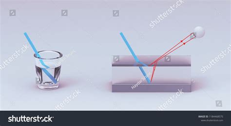 3d Render Depicting The Concept Of Refraction Of Light Through