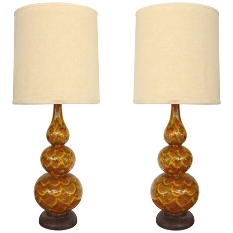 Mid Century Modern Ceramic Spatter Glazed Vase Table Lamp At 1stdibs